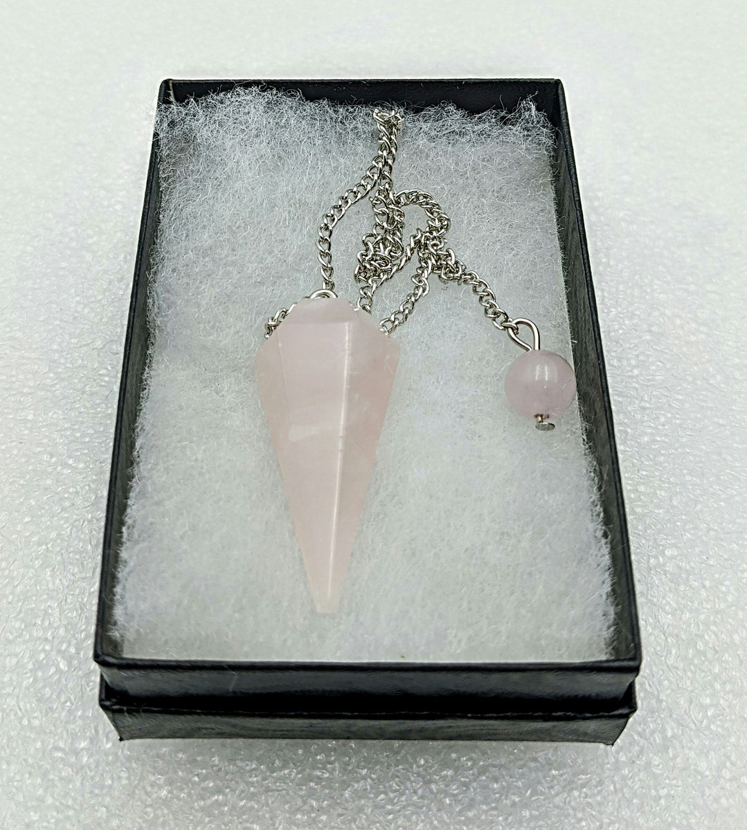 Rose Quartz Pendulum & Dowsing kit – Echo of a Stone